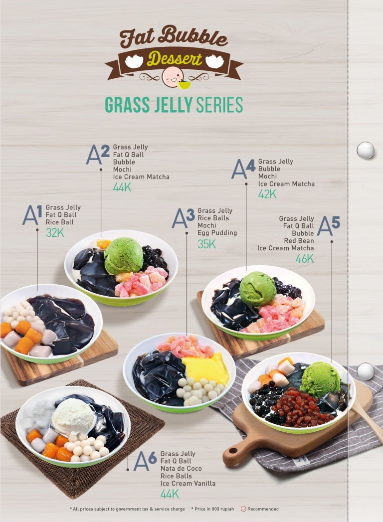 Menu | Fat Bubble