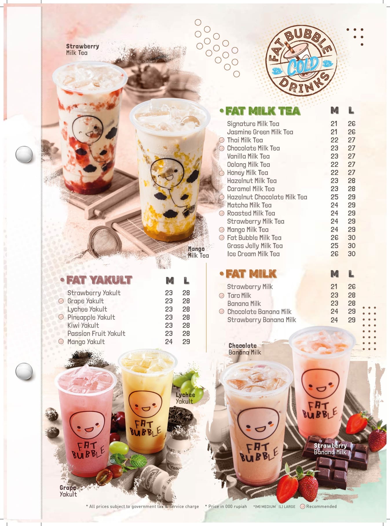 Menu | Fat Bubble