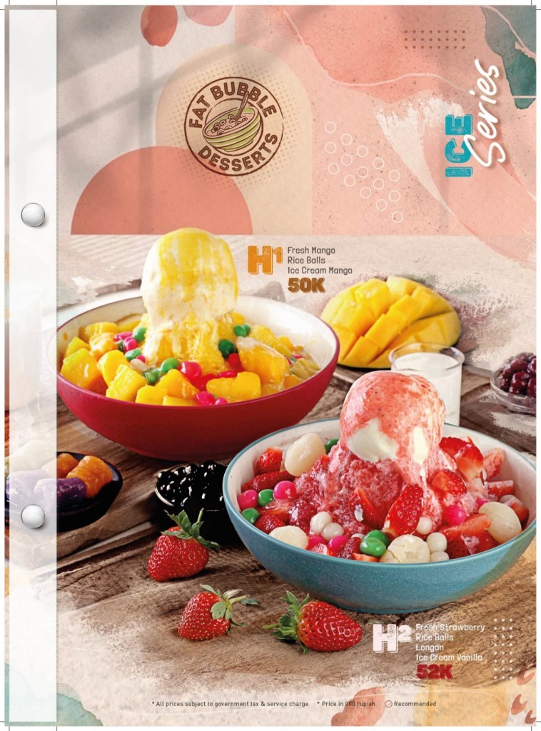 Menu | Fat Bubble