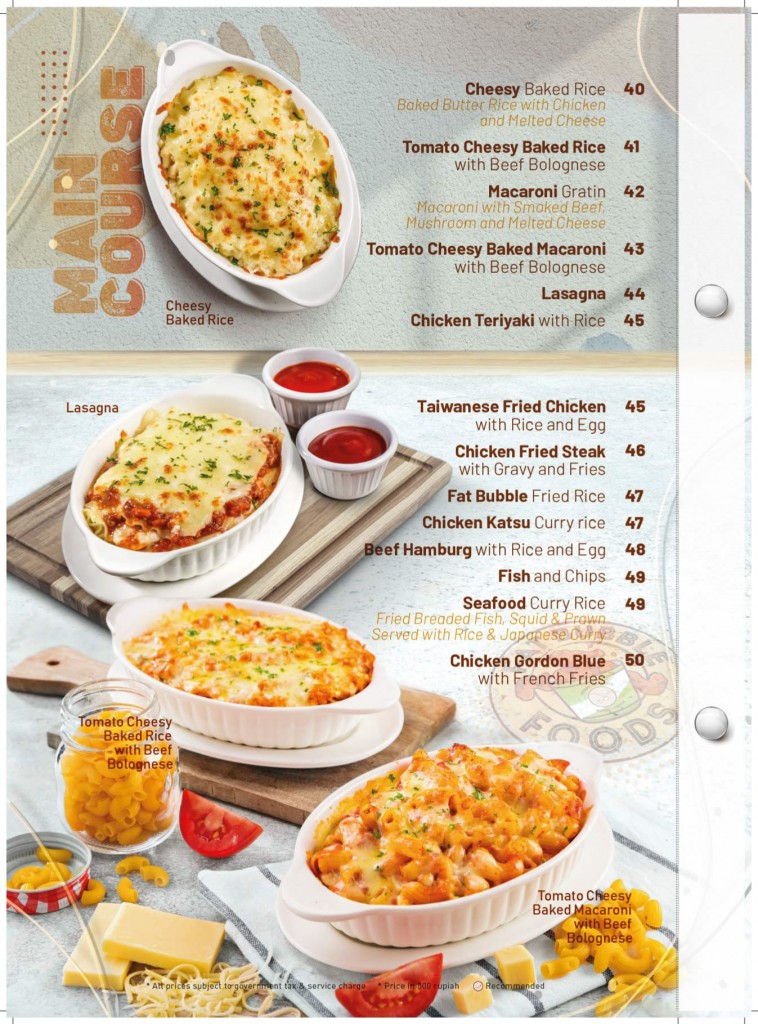 Menu | Fat Bubble