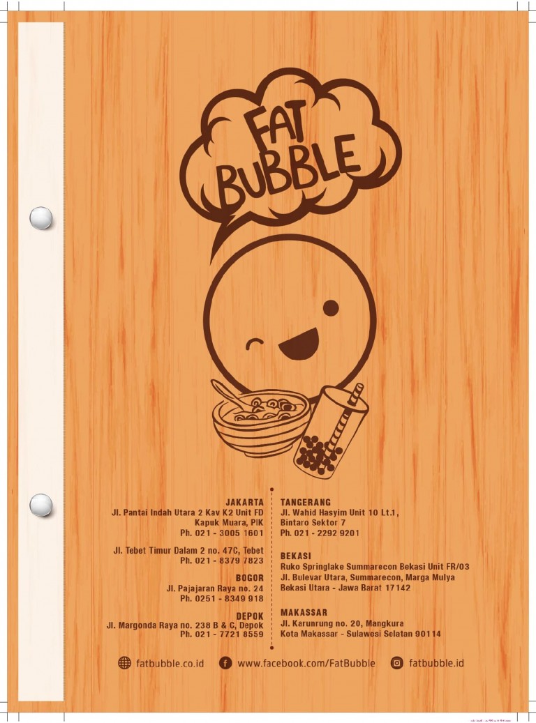 Menu | Fat Bubble