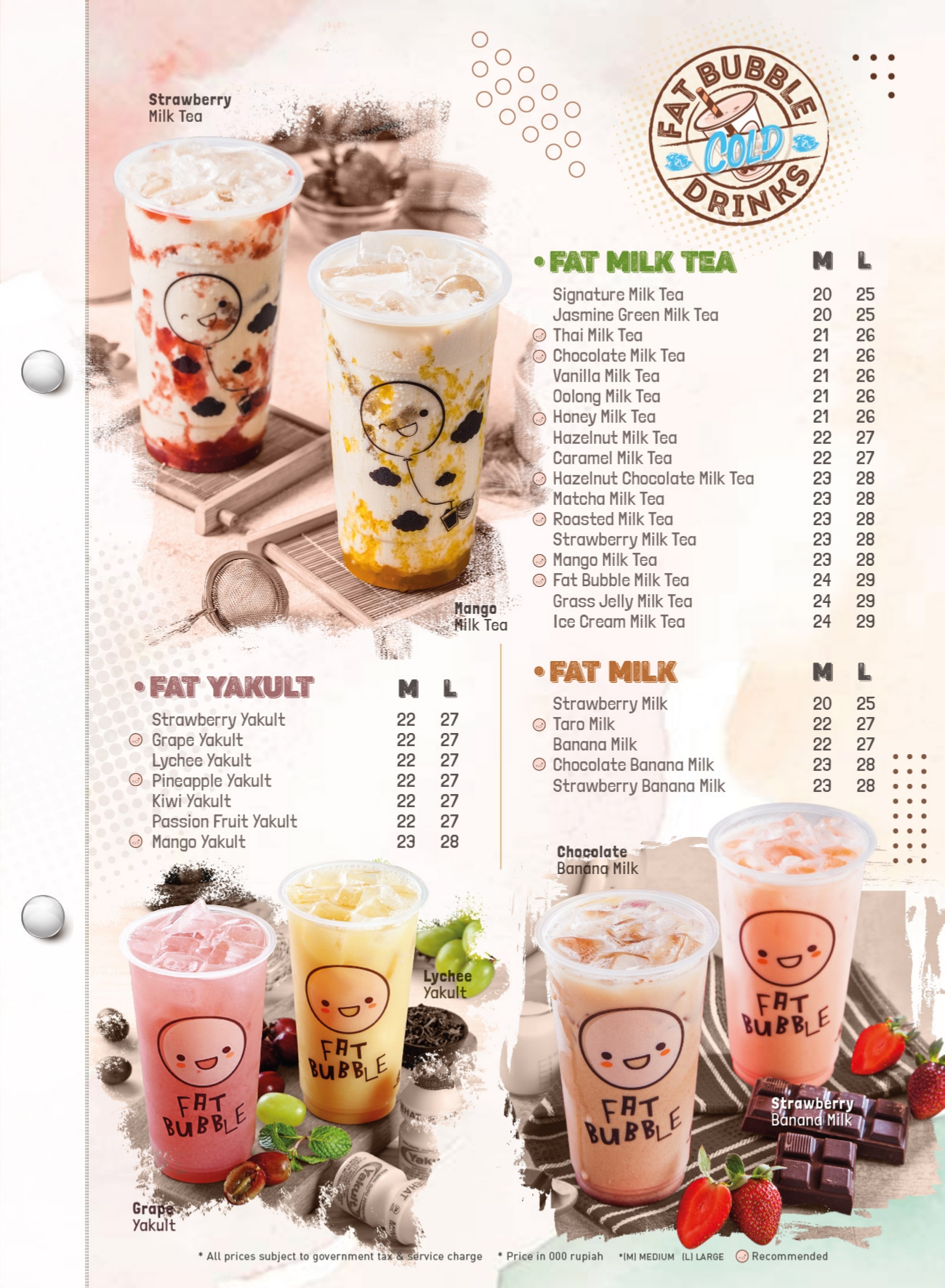 Menu | Fat Bubble