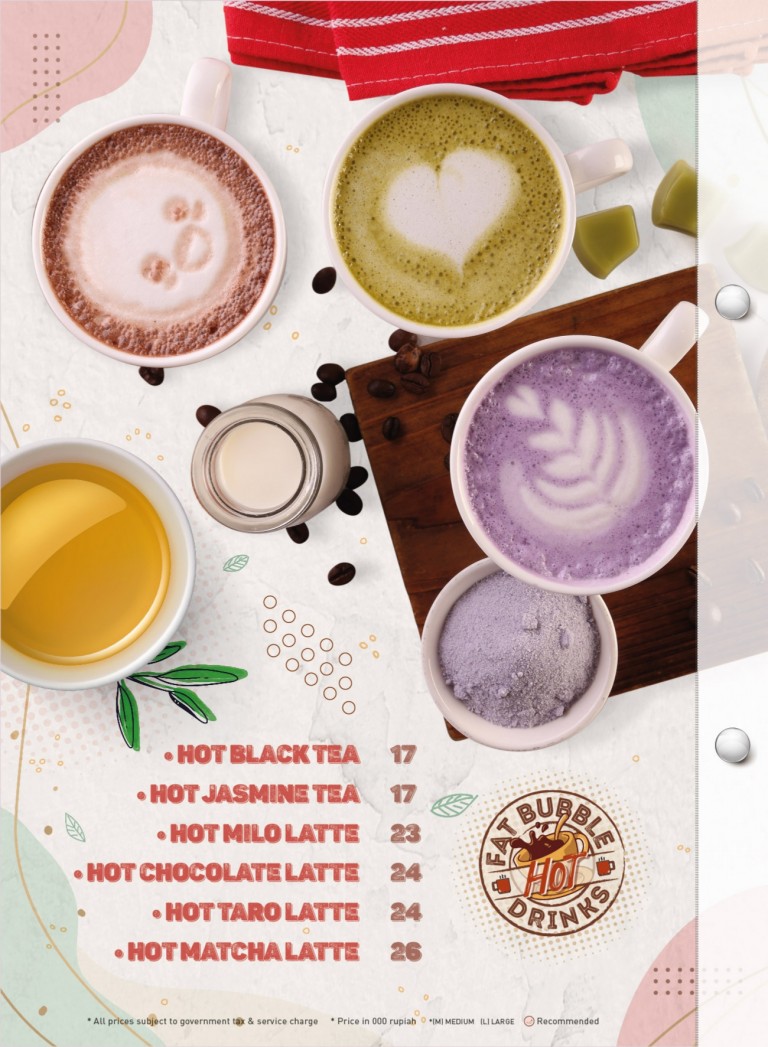 Menu | Fat Bubble