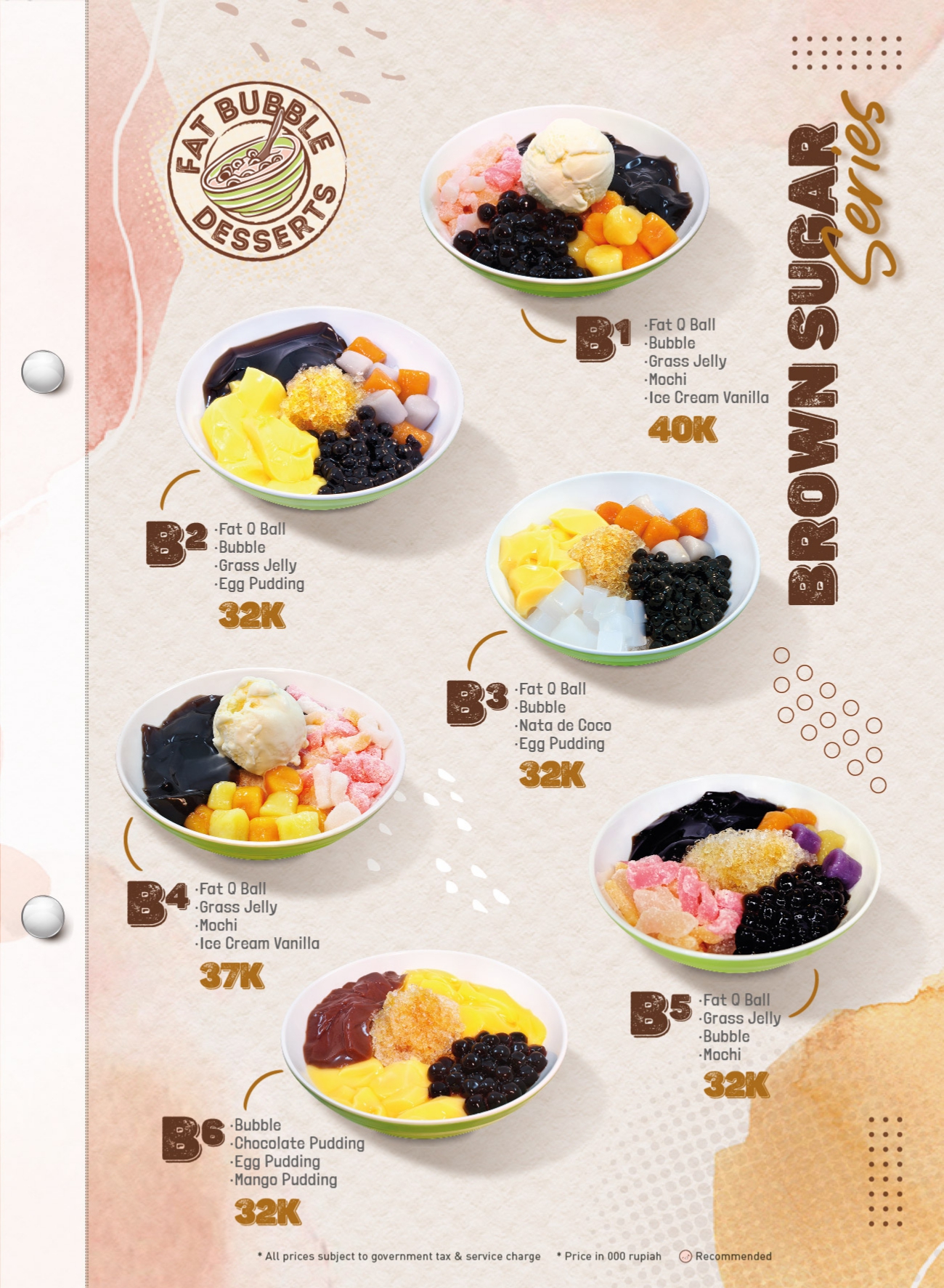 Menu | Fat Bubble
