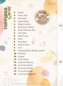 Menu | Fat Bubble